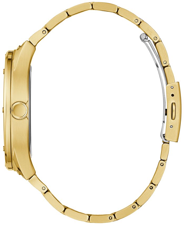 GUESS Men's Diamond Accent Gold-Tone Stainless Steel Bracelet Watch ...