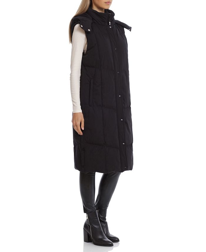 Avec Les Filles Women's Longline Hooded Puffer Vest - Macy's