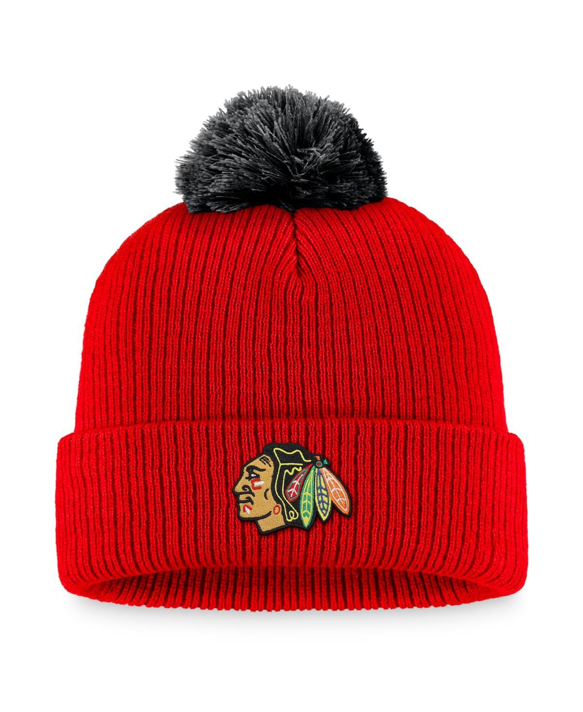 Click here for Mens Fanatics Red Chicago Blackhawks Team Cuffed K... prices