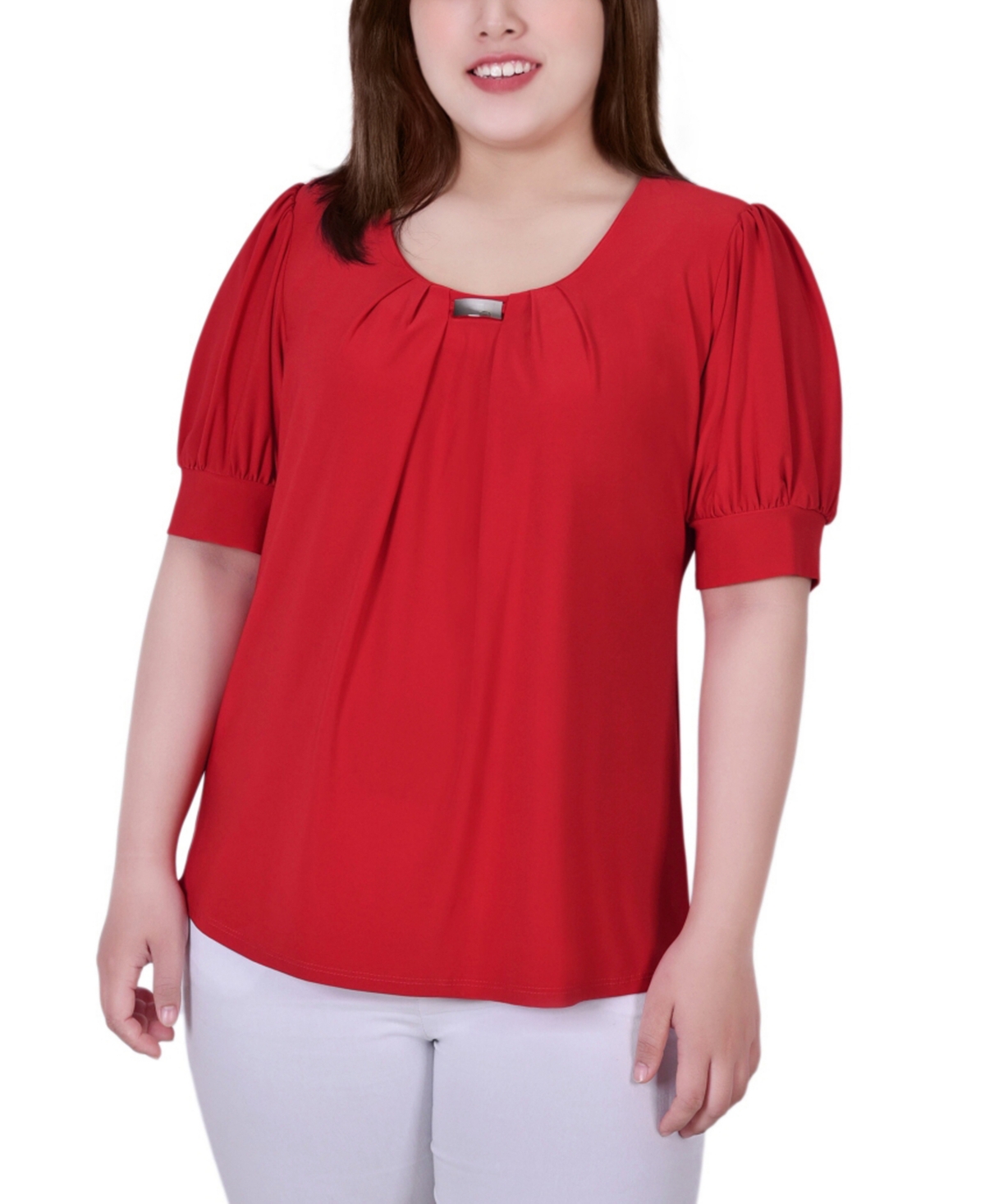 Click here for Ny Collection Plus Size Short Balloon Sleeve Top w... prices
