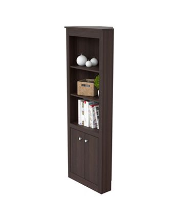 Inval America Two Door Corner Bookshelf - Macy's