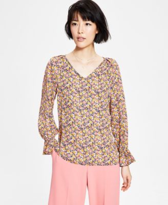 Bar III Women's Floral-Print Top, Created for Macy's - Macy's