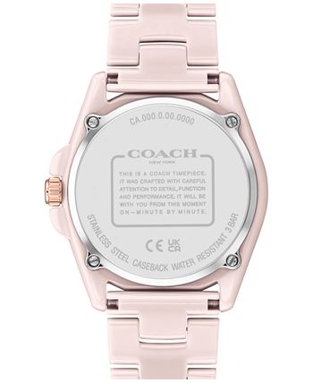 COACH Women's Greyson Blush Ceramic Bracelet Watch 36mm - Macy's