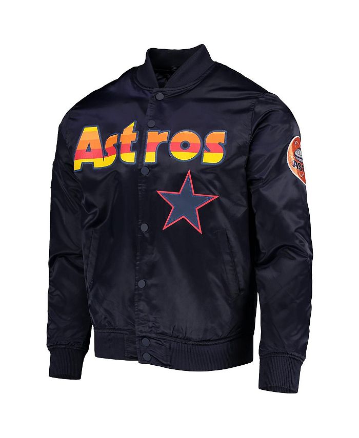Pro Standard Men's Navy Houston Astros Wordmark Satin Full-Snap Jacket ...