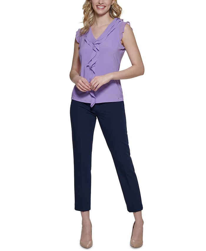 Tommy Hilfiger Ruffled Sleeveless Blouse Macys