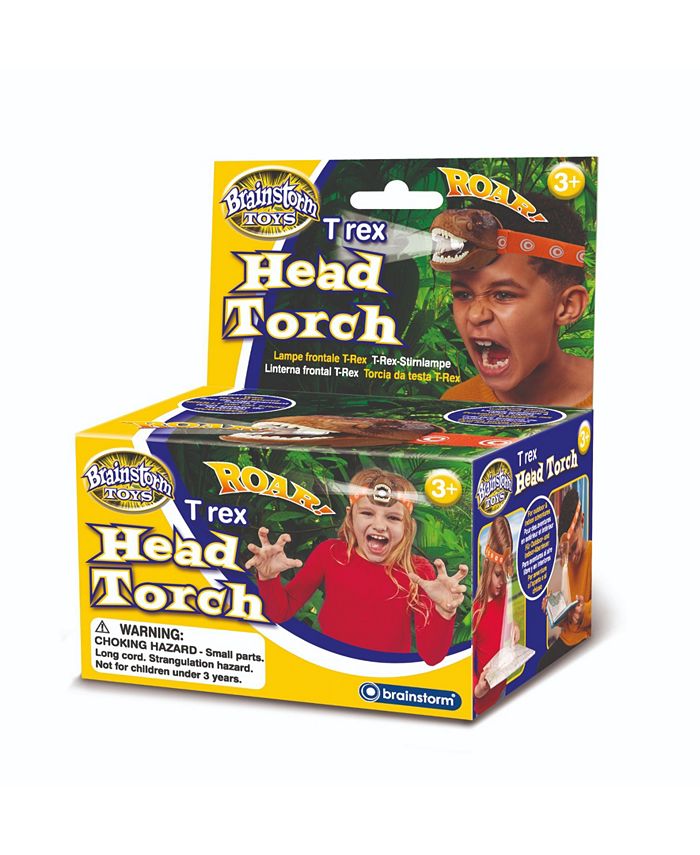 Flat River Group Brainstorm Toys T-Rex Head Flashlight Torch Light ...