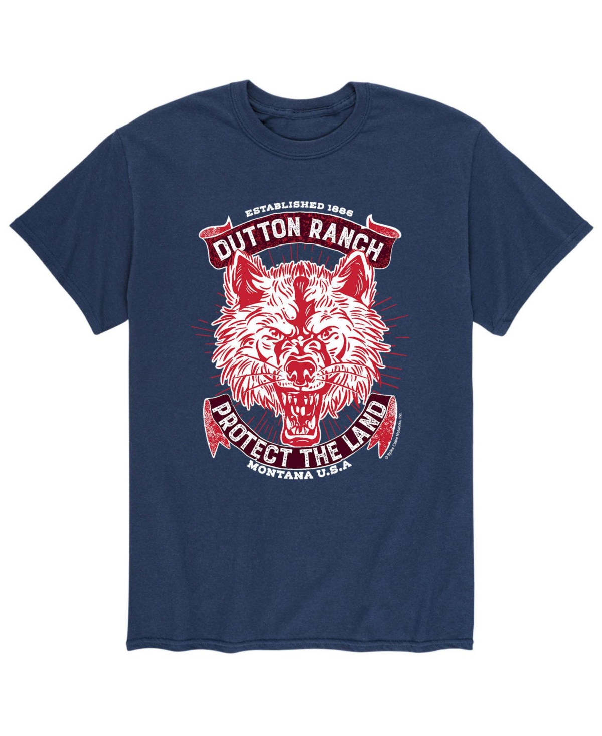 Click here for Mens Yellowstone Wolf T-shirt - Blue prices