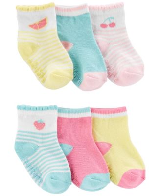 Carter's Baby Girls 6-Pack Fruit Booties - Macy's