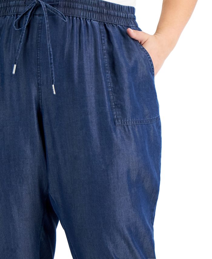 Bar III Plus Size Drawstring Pants, Created for Macy's - Macy's