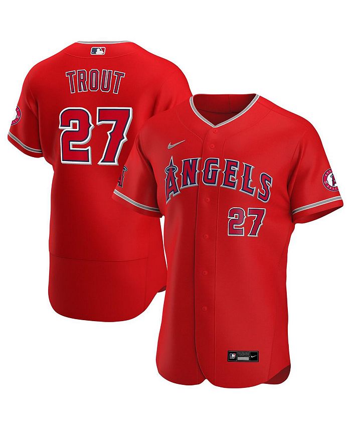 Nike Men's Mike Trout Red Los Angeles Angels Alternate Authentic Player ...