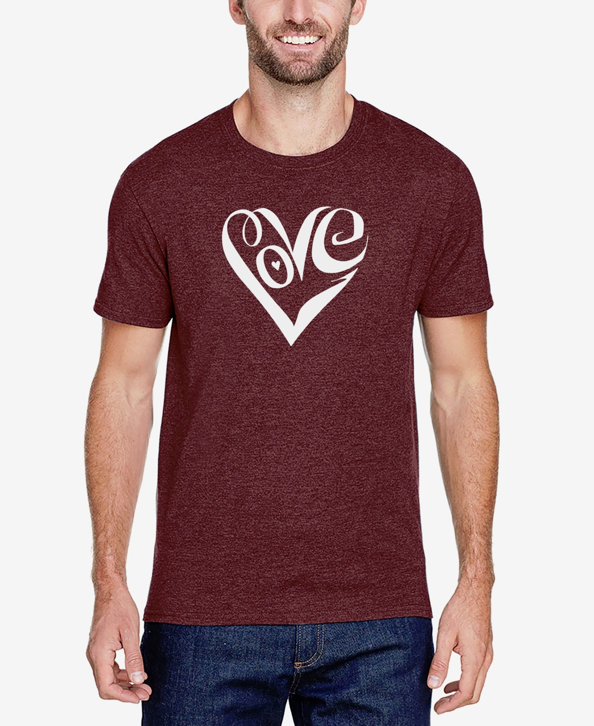 Click here for Mens Premium Blend Word Art Script Love Heart T-sh... prices