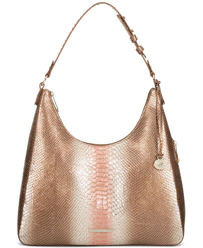 Brahmin Tabitha Natural Cocoa Bay Leather Shoulder Bag - Macy's