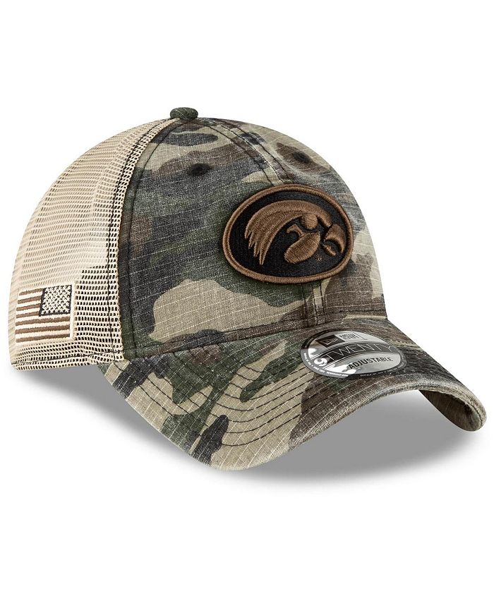 New Era Men's Camo Iowa Hawkeyes Honor Trucker 9TWENTY Snapback Hat ...