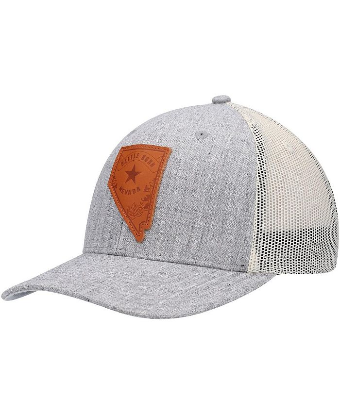 Local Crowns Men's Heather Gray Nevada Leather State Patch Trucker ...