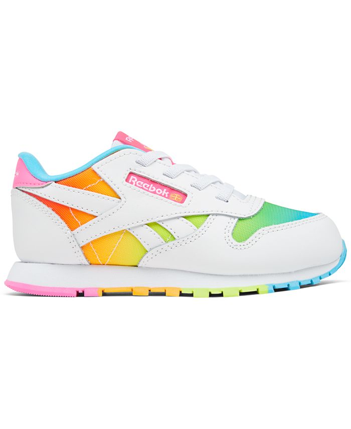 Reebok Toddler Girls Classic Leather Rainbow Casual Sneakers from ...