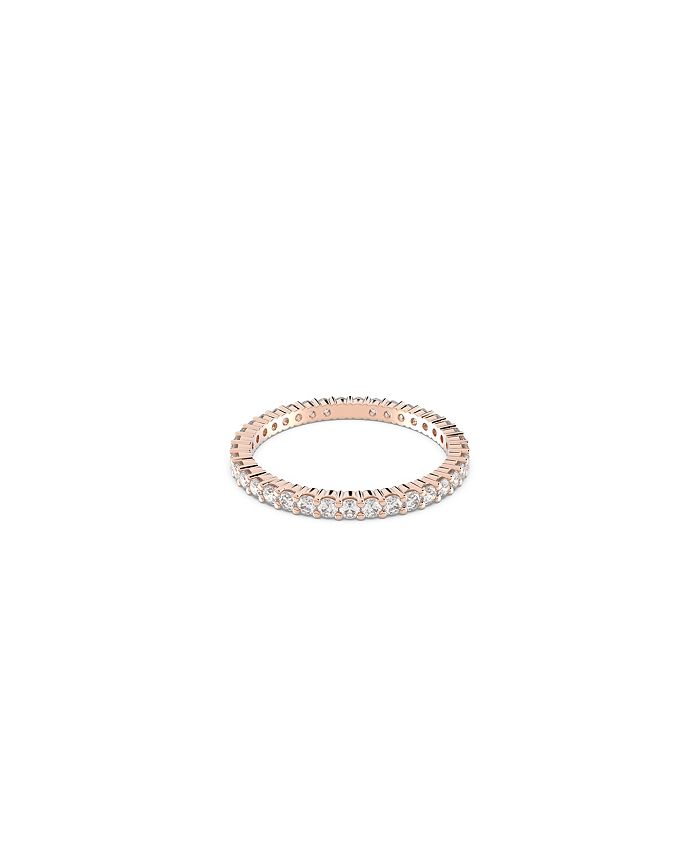 Swarovski Vittore Round Cut Rose Gold Tone Plated Ring - Macy's