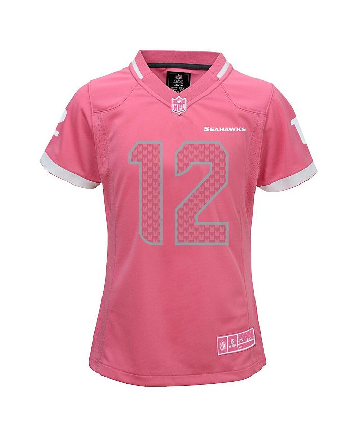 Outerstuff Big Girls Pink Seattle Seahawks Bubble Gum Jersey - Macy's
