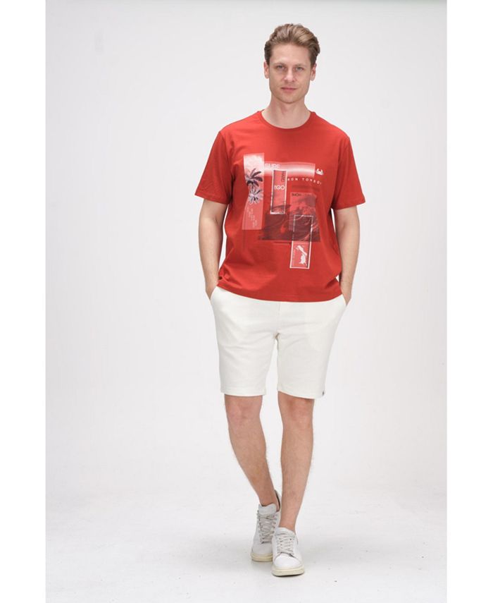 RON TOMSON Men's Modern Print Fitted Palms T-shirt & Reviews - T-Shirts ...