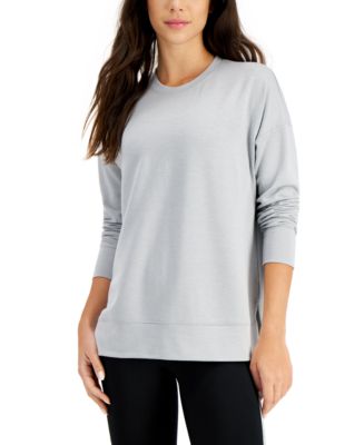 ID Ideology Women's Active Solid Crewneck Top, Created for Macy's - Macy's