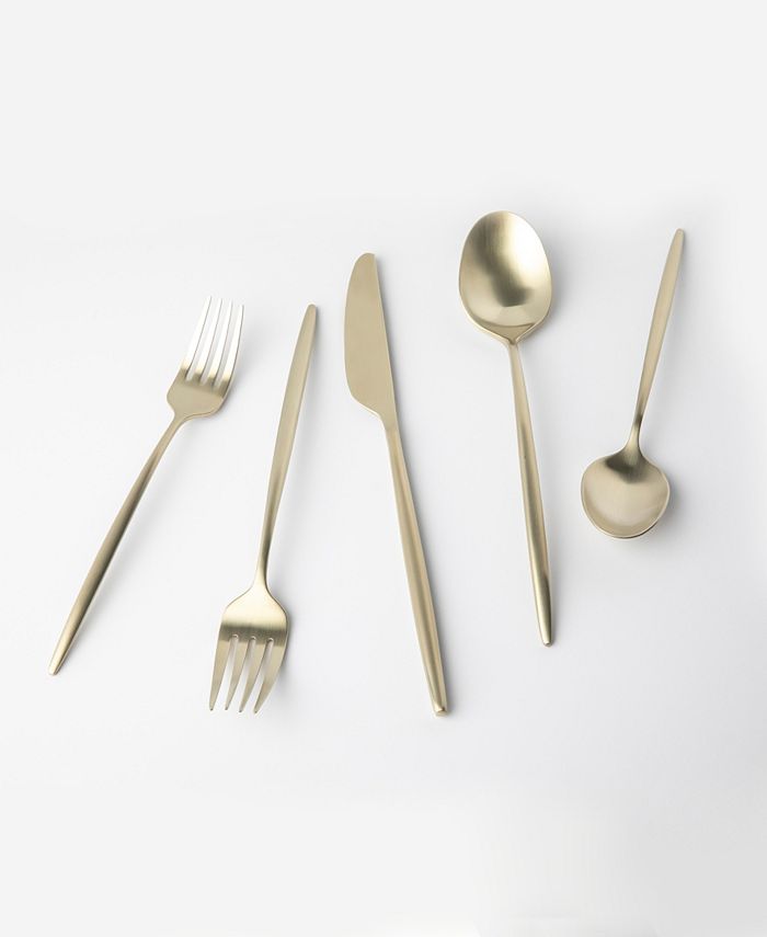 Cambridge Silversmiths Gaze Champagne Satin 20-Piece Flatware Set ...