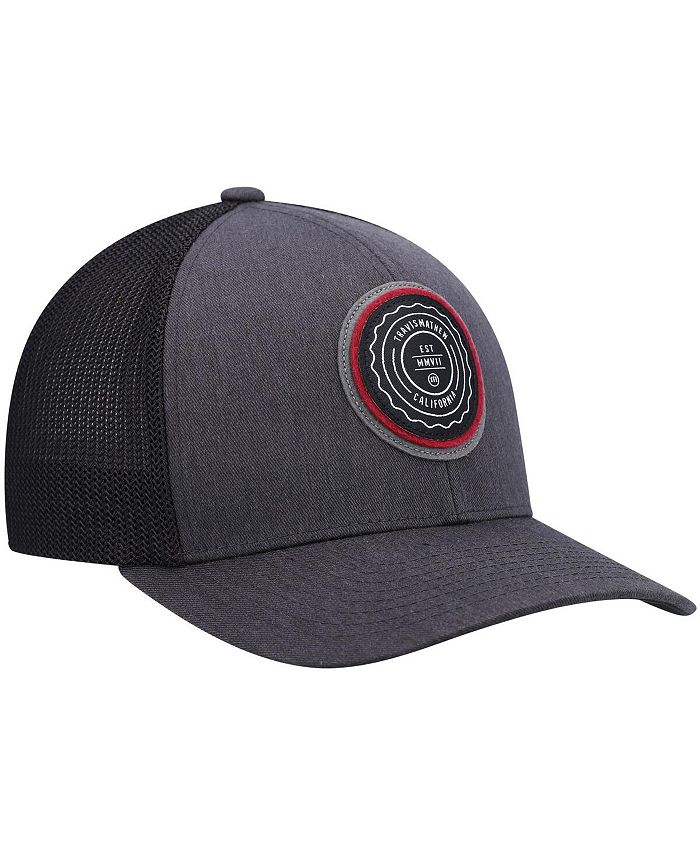Travis Mathew Men's Heathered Charcoal Patch Trucker Snapback Hat - Macy's