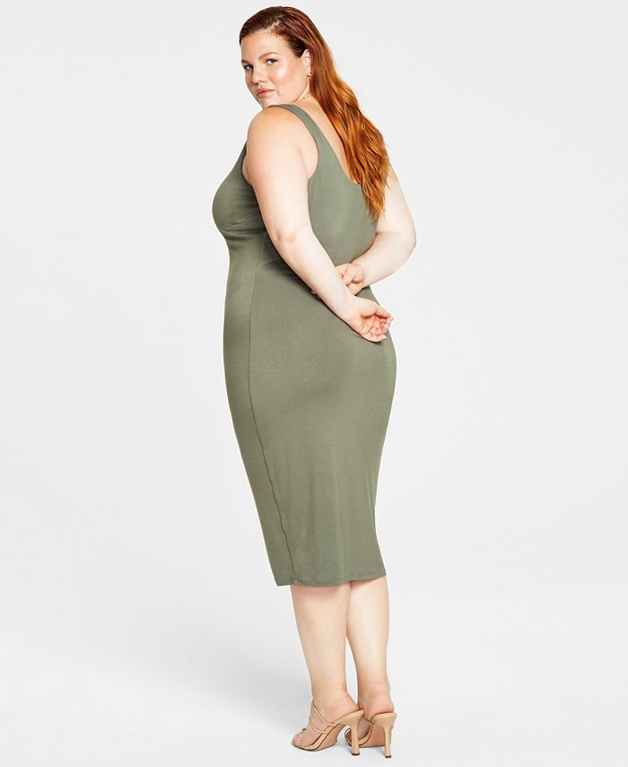 Bar Iii Trendy Plus Size Sleeveless Bodycon Midi Dress Created For