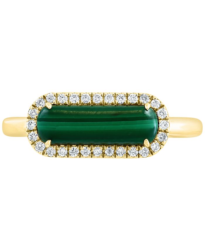 EFFY Collection EFFY® Malachite & Diamond (1/10 ct. t.w.) Ring in 14k ...
