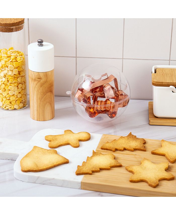 Enchante Cook With Color 5-Pc. Holiday Cookie Cutter Set & Snow Globe ...