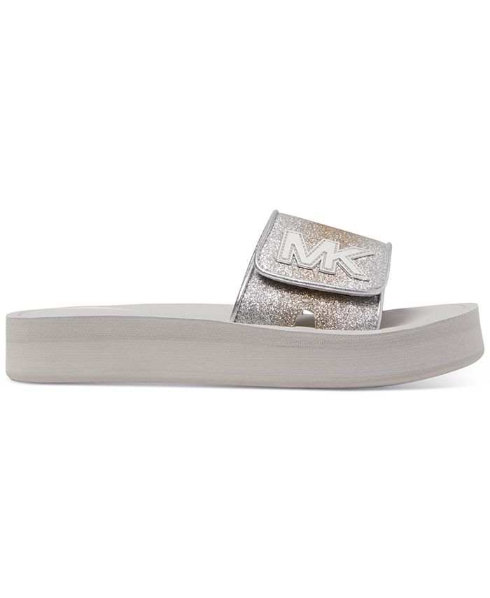 Michael Kors Women's MK Platform Logo Pool Slide Sandals - Macy's