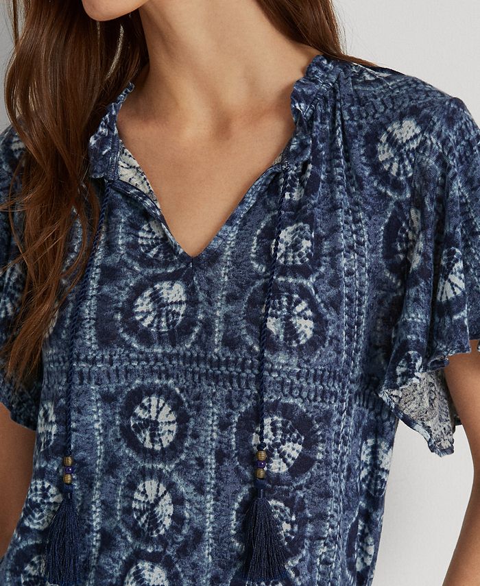 Lauren Ralph Lauren Geo Print Jersey Top Macys