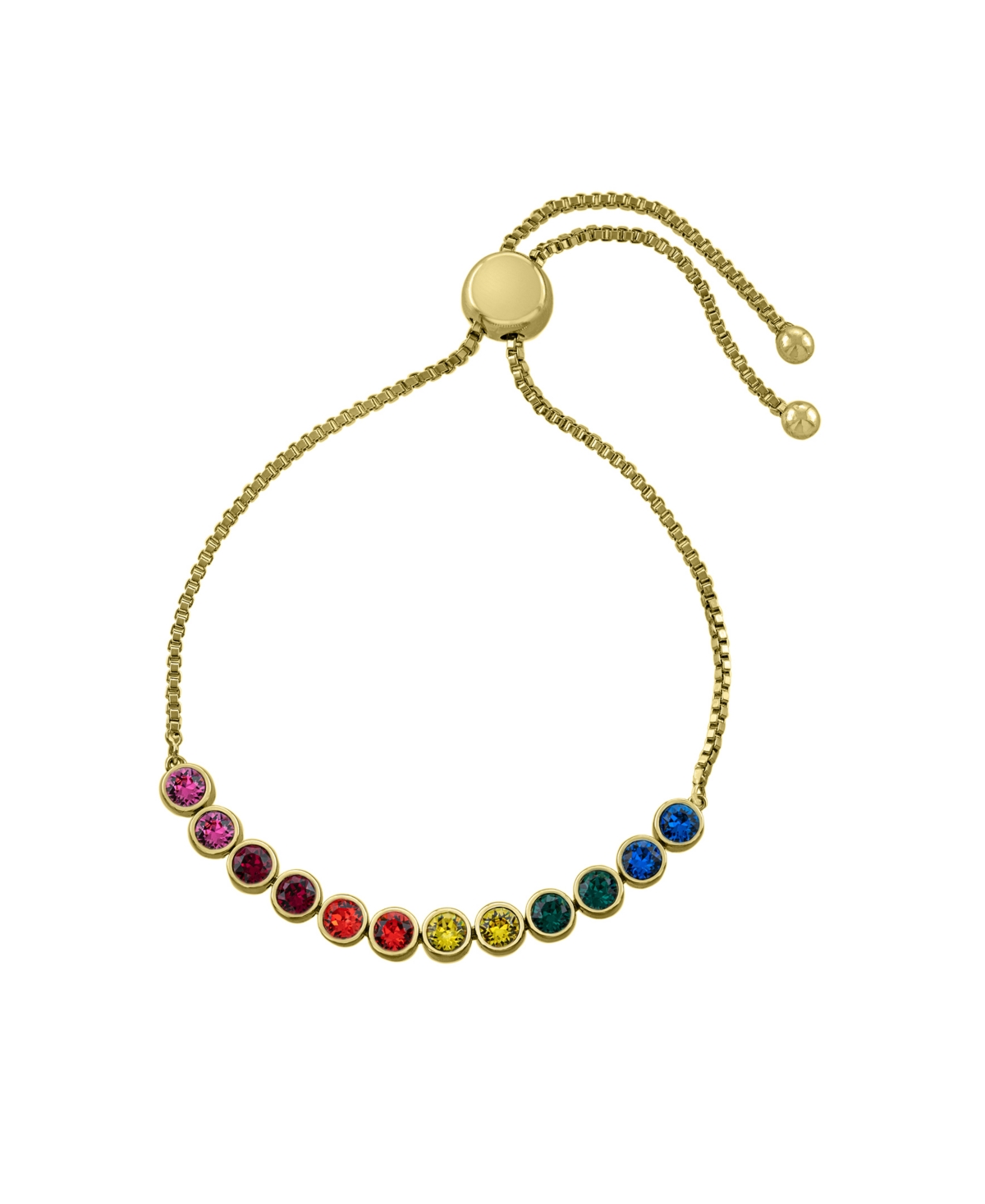 Click here for Womens Rainbow Crystal Bezel Set Adjustable Bracel... prices