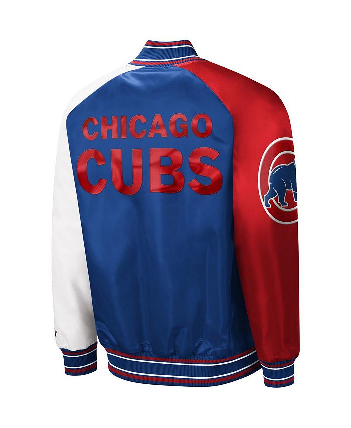 Starter Men's Royal, Red Chicago Cubs Reliever Varsity Satin Raglan ...