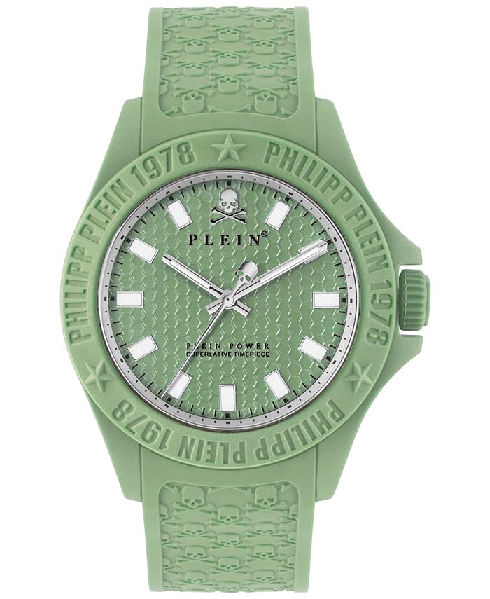 Philipp Plein Power Green Silicone Strap Watch 43mm - Macy's