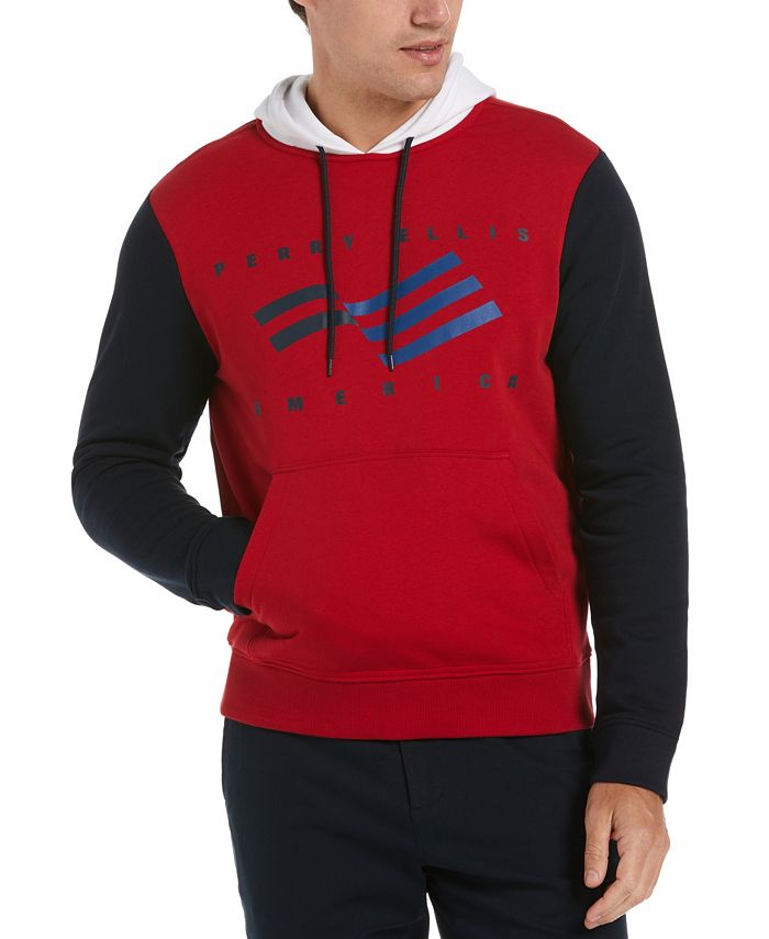 Perry Ellis America Men's Colour Block Pullover Hoodie - Macy's
