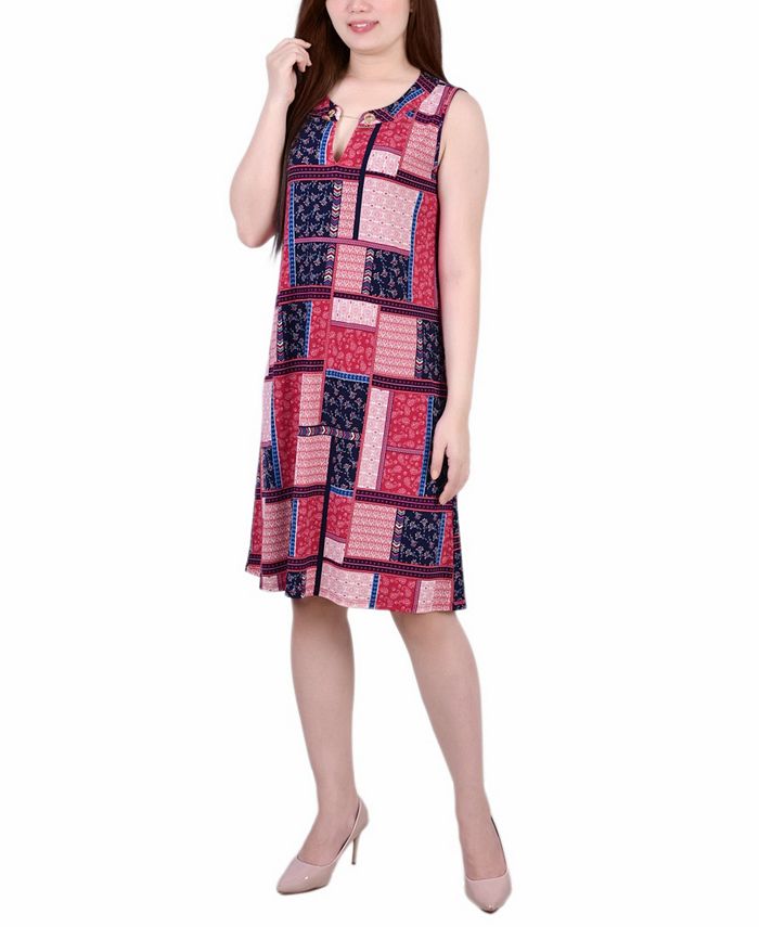 NY Collection Women's Sleeveless Keyhole Dress with Hardware - Macy's