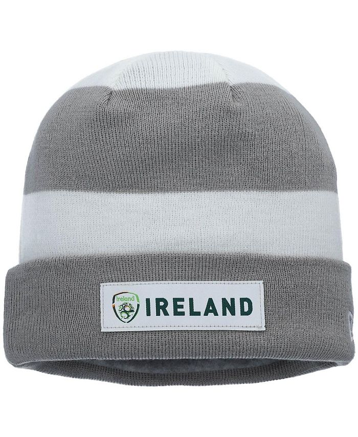 New Era Men's Gray Ireland National Team Woven Patch Cuffed Knit Hat ...