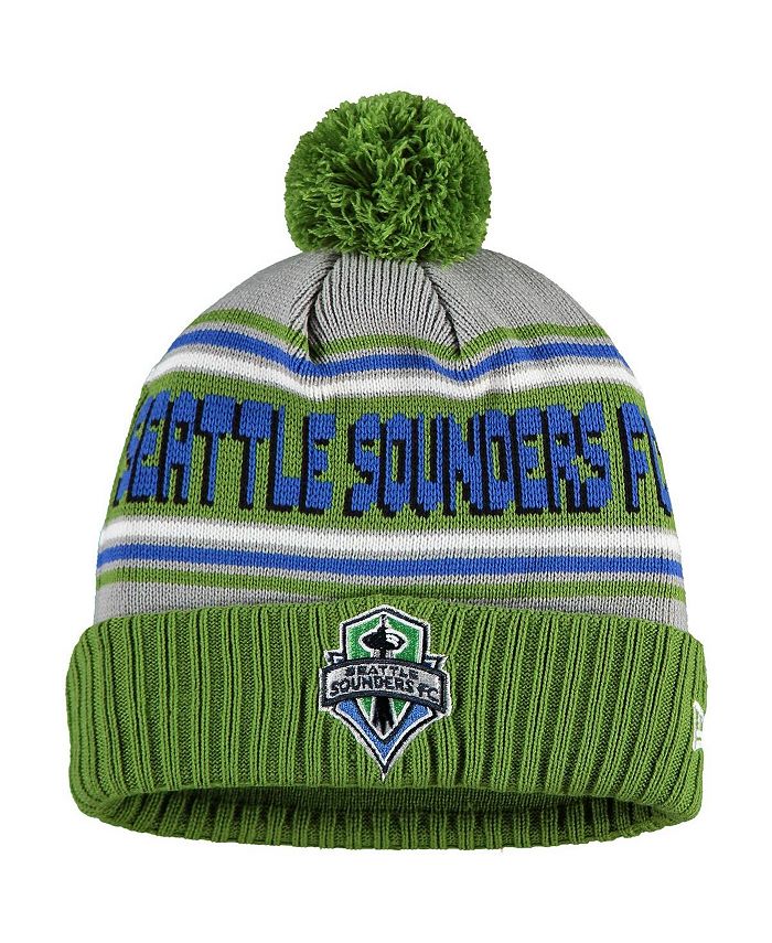 New Era Men's Green Seattle Sounders FC Cheer Cuffed Knit Hat with Pom ...