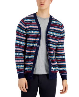 Club Room Men's Cozy Fair Isle Button-Up Cardigan, Created for Macy's ...