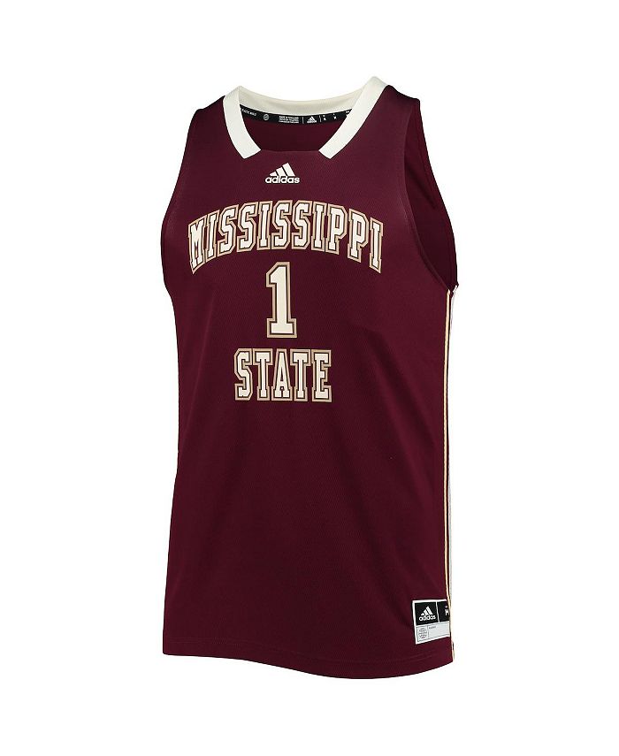 adidas Men's #1 Maroon Mississippi State Bulldogs Reverse Retro Jersey ...