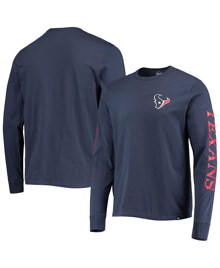 '47 Brand Men's '47 Navy Houston Texans Franklin Long Sleeve T-shirt ...