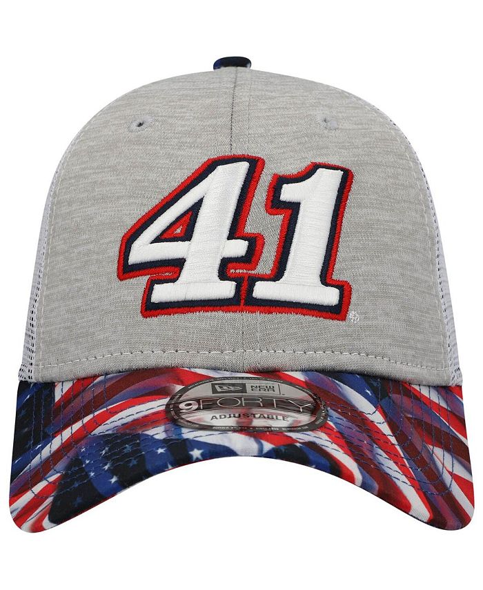 New Era Men's Gray and White Cole Custer 9FORTY American Salute Trucker ...