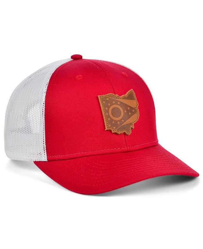 Local Crowns Men's Red and White Ohio Statement Trucker Snapback ...