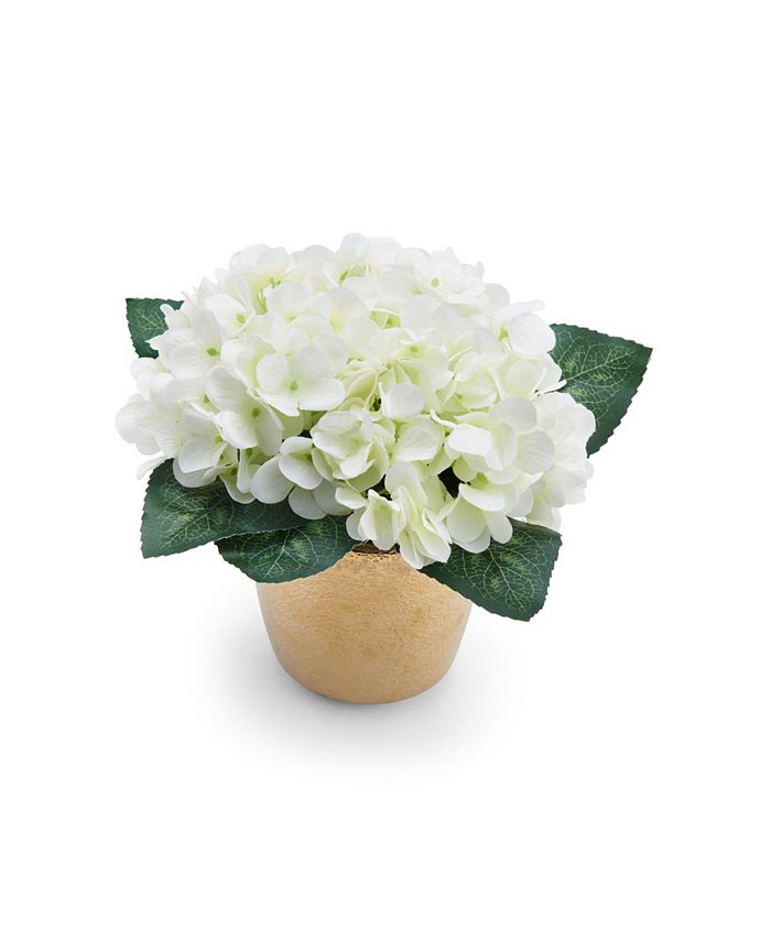 Elements Artificial Hydrangea in Ceramic Pot, 9" - Macy's
