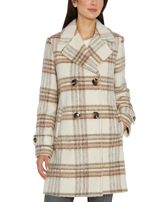 Sam Edelman Women's Double-Breasted Plaid Coat & Reviews - Coats ...