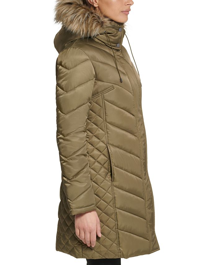Kenneth Cole Petite Faux-Fur-Trim Hooded Puffer Coat - Macy's Kenneth Cole Petite Faux-Fur-Trim Hooded Puffer Coat - Macy's