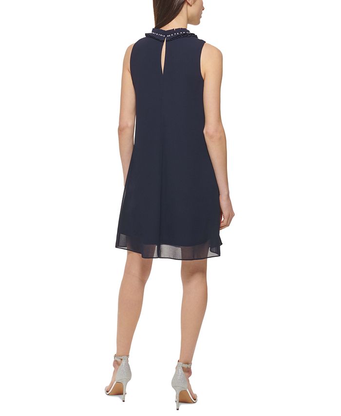 Jessica Howard Women's Embellished-Neck Halter Dress - Macy's