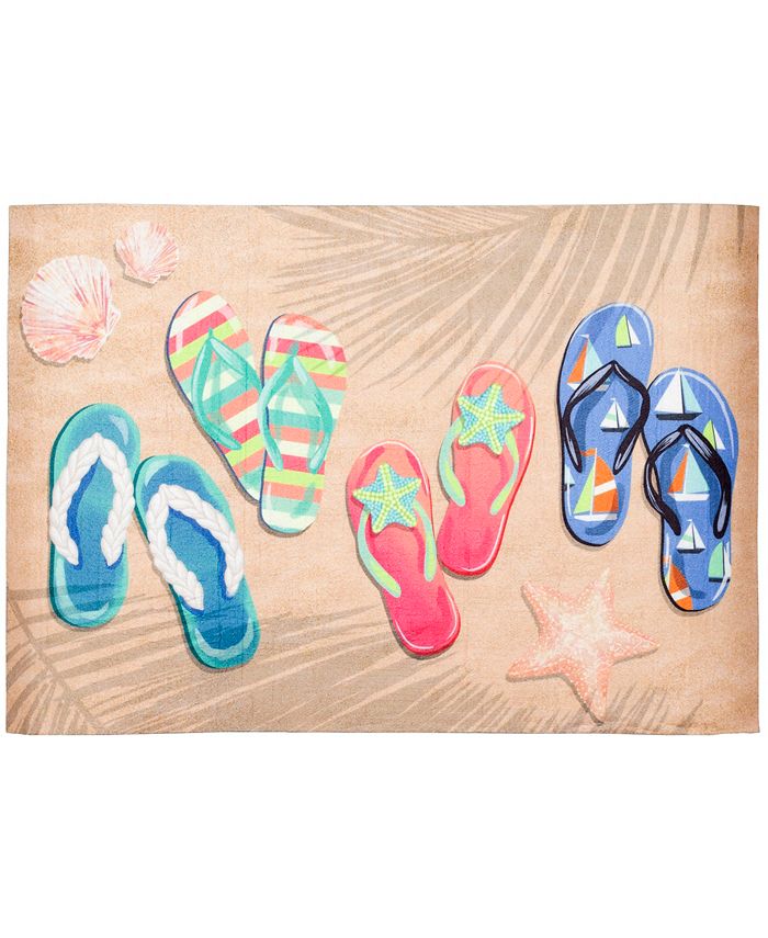 Liora Manne' Illusions Beachside Flip Flops 1'11" x 2'11" Area Rug - Macy's