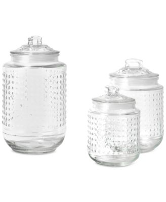 Style Setter Beaded Glass Canisters with Lids, Set of 3 - Macy's