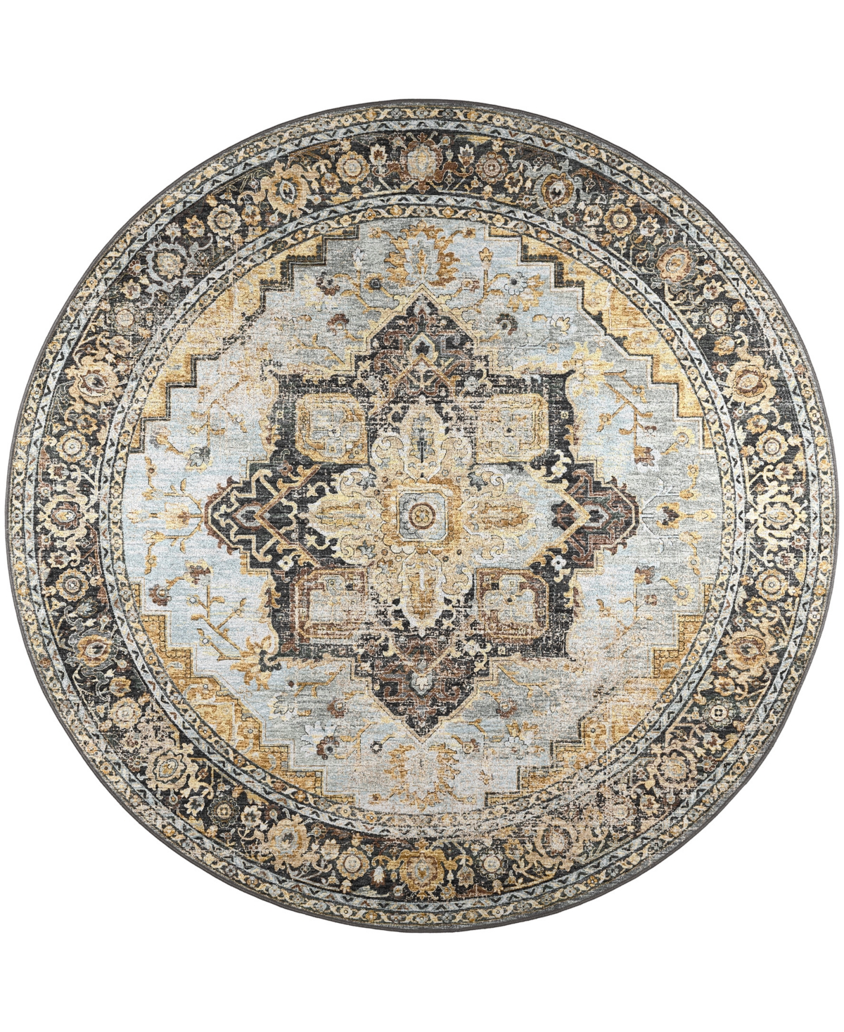 Click here for Dalyn Jericho JC2 8 x 8 Round Area Rug - Charcoal prices