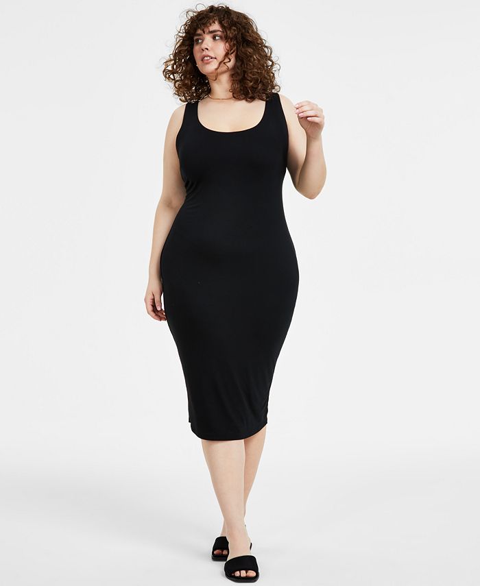 Bar III Trendy Plus Size Sleeveless Bodycon Midi Dress, Created for Macy's - Macy's